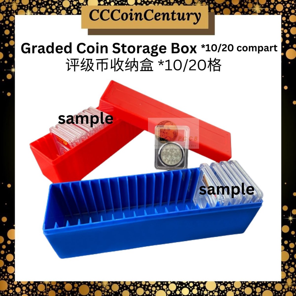 【READY STOCK KL】Graded Coin Collection Storage Box (10/20compart ...