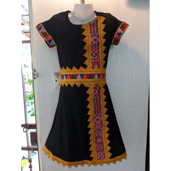 Baju tradisional moden kanak-kanak Sabah/Dress Rungus corak sinombitan ...