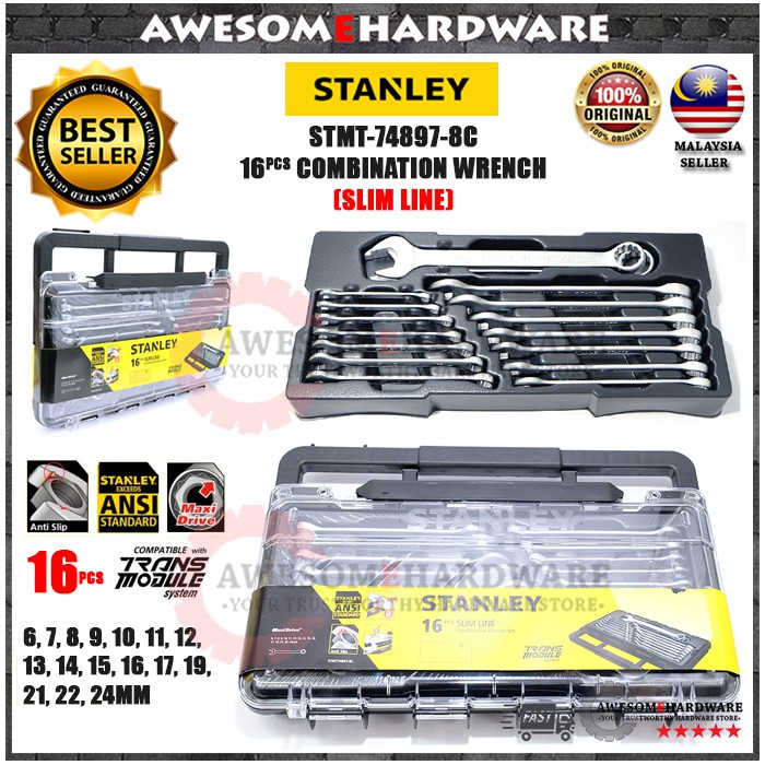 (6-24MM ) PREMIUM STANLEY STMT-74897-8C 74897 16PCS CRV SLIM LINE ...