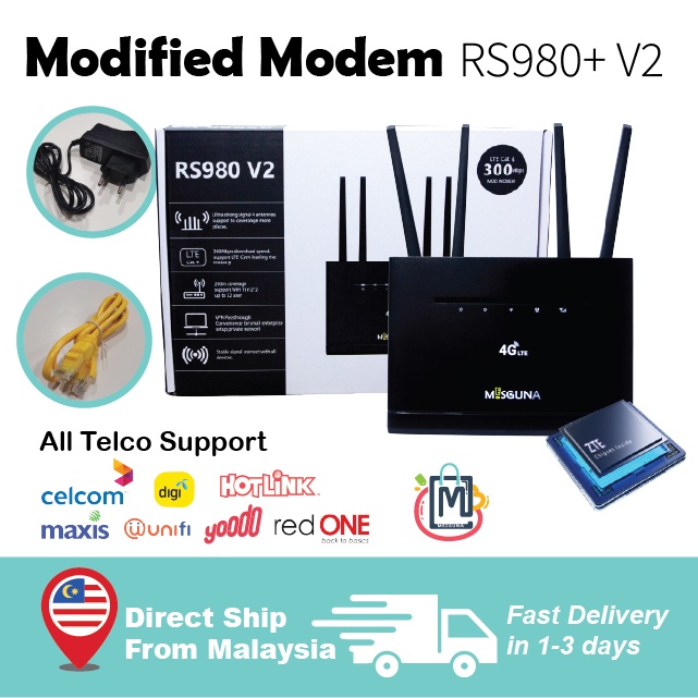 [ READY STOCK IN N9 ]100% New 4G Modified Router Modem RS980+V2 ...