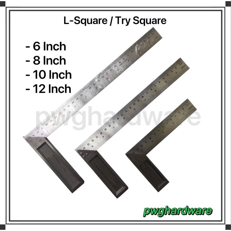 MERWIN STAINLESS STEEL L - SQUARE / TRY SQUARE / ANGLE RULER / PEMBARIS ...