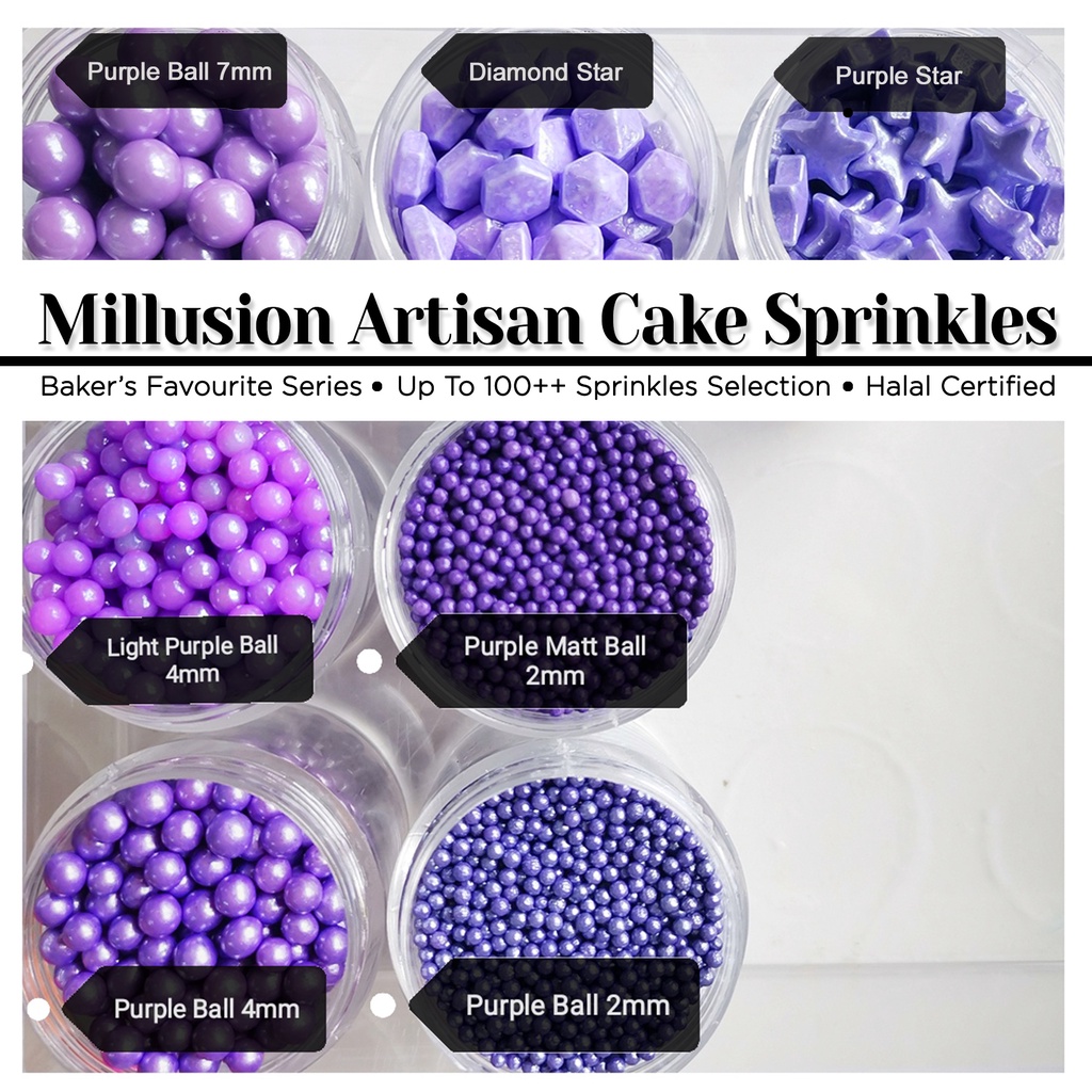 10g & 30g Purple Pink Sprinkles Cake Decoration Sugar Sprinkle Halal ...