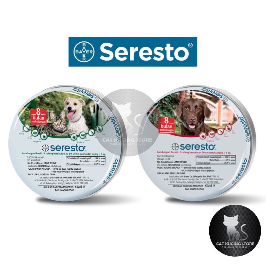 Original Elanco Seresto Collar For Dogs & Cats (38cm/70cm) - Fleas ...