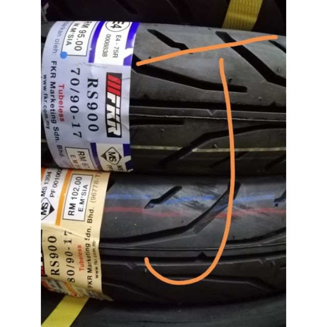 FKR TYRE RS900 TUBELESS 70/90 80/90-17 | Shopee Malaysia