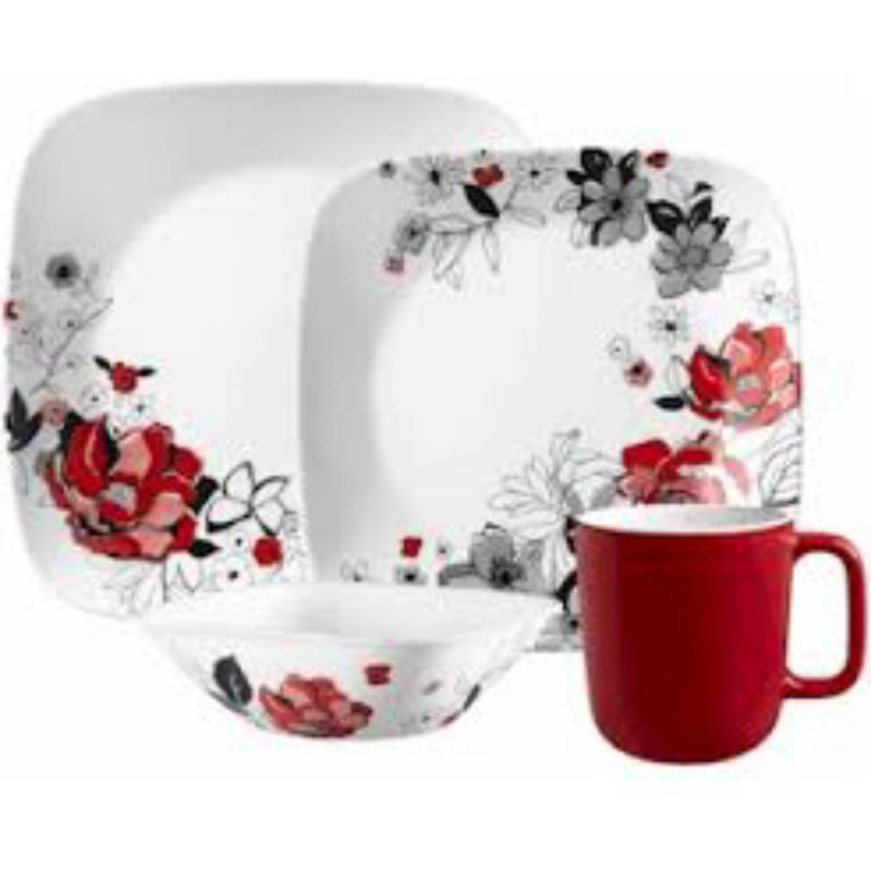 Corelle Chelsea Rose 16 Pcs | Shopee Malaysia