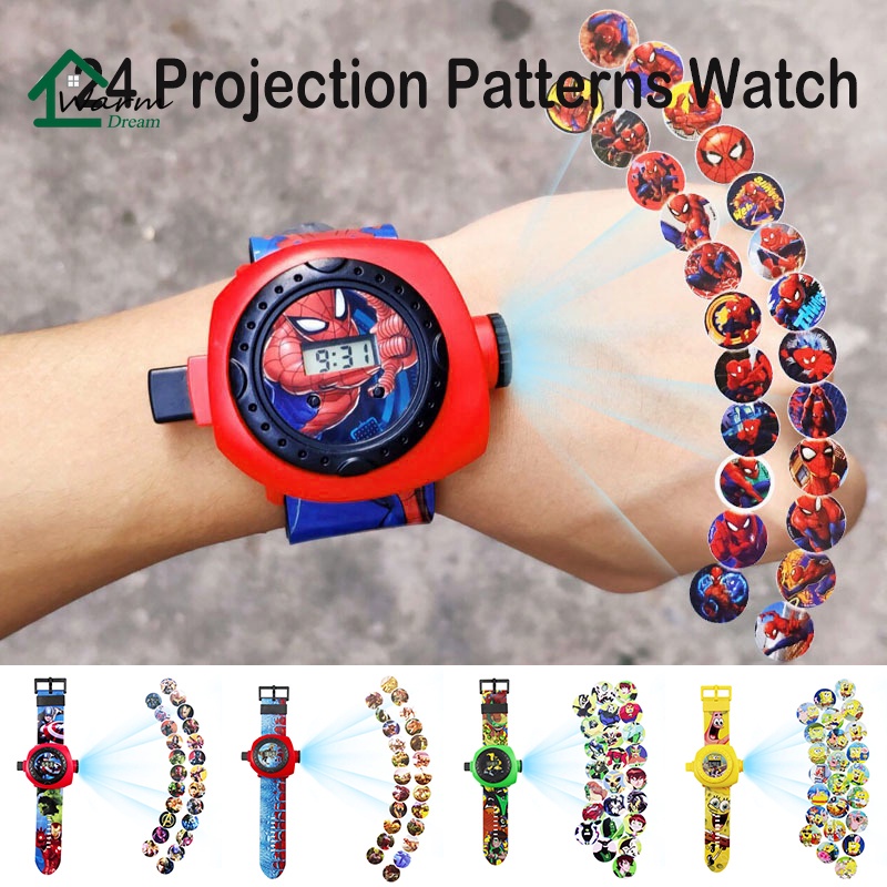 24 Projection Patterns Watch Spiderman Watch Cartoon Childrens Watch ...