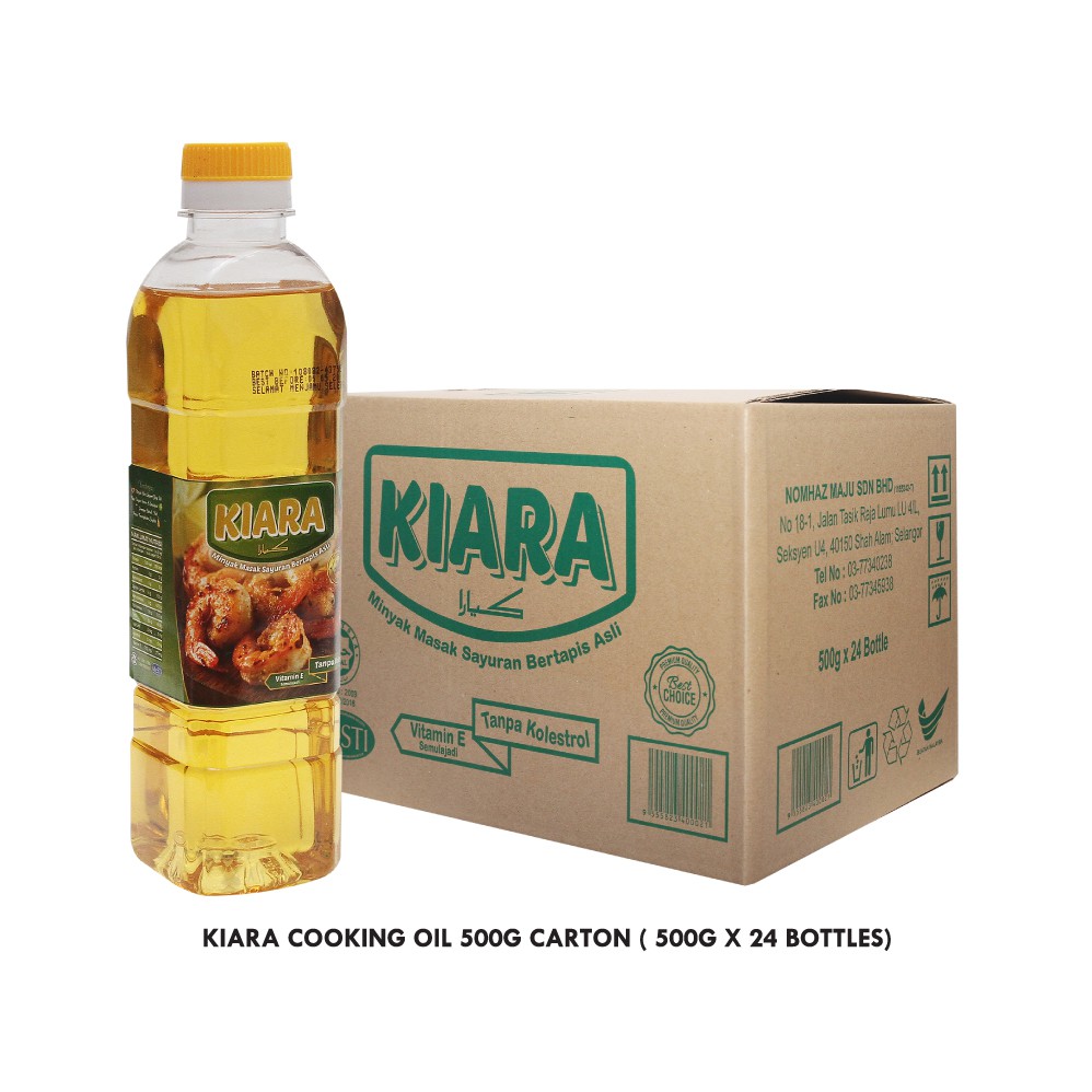 KIARA COOKING OIL 500GM CARTON ( 500gm X 24 BOTTLES) | Shopee Malaysia