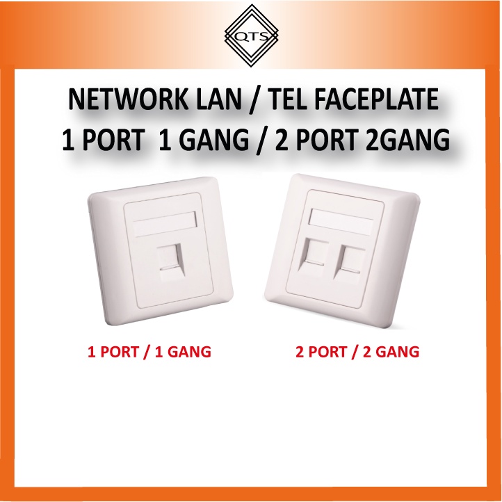 RJ45 Faceplate CAT6 CAT5e Tel Keystone 1 Port 1 Gang Single Port 2 Port ...