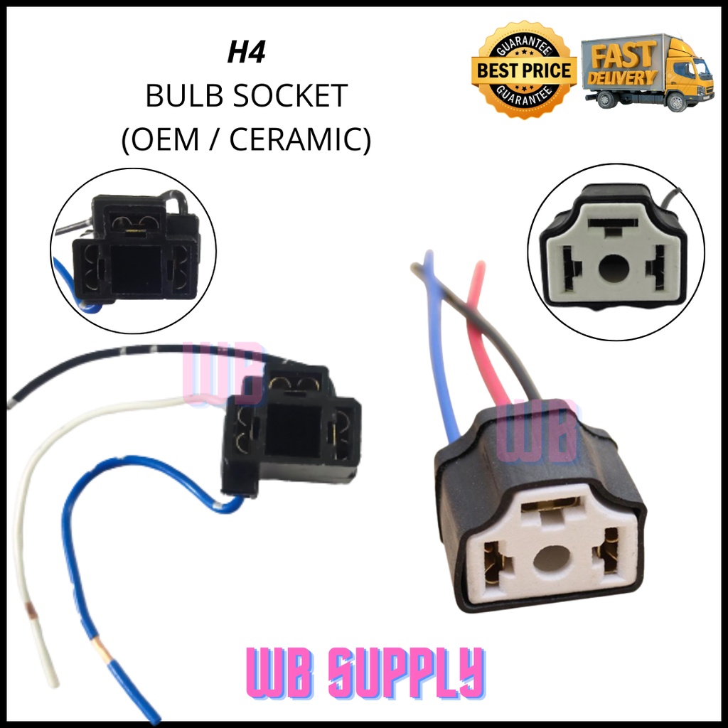 H4 Bulb Oem Ceramic Socket Car Headlamp Spotlight Light Lamp Cable ...