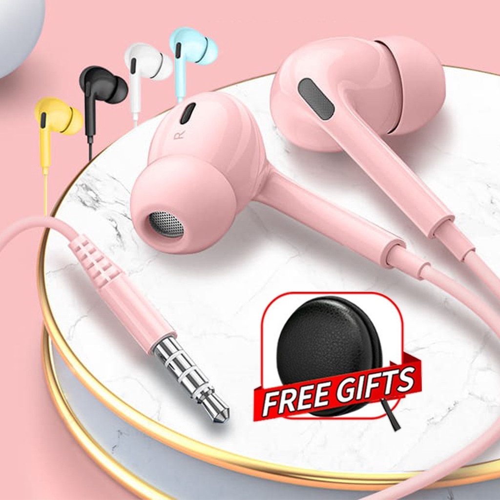 𝗘𝗔𝗥𝗣𝗛𝗢𝗡𝗘 Macaron Candy Series Stereo High Bass 3.5mm Headset Wired ...