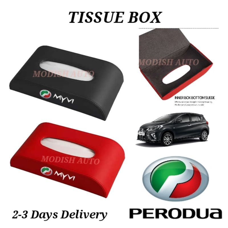 MODISH PU LEATHER CAR TISSUE BOX FOR PERODUA MYVI | Shopee Malaysia
