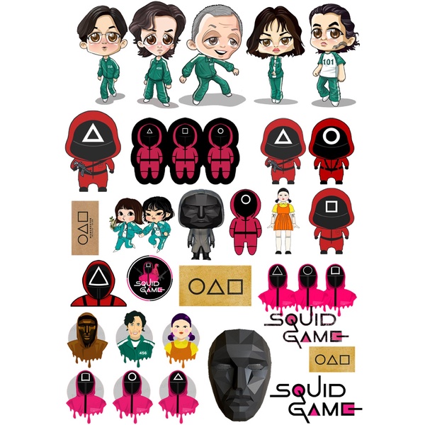 Squid game sticker squid game many models/ squid game sticker squid ...