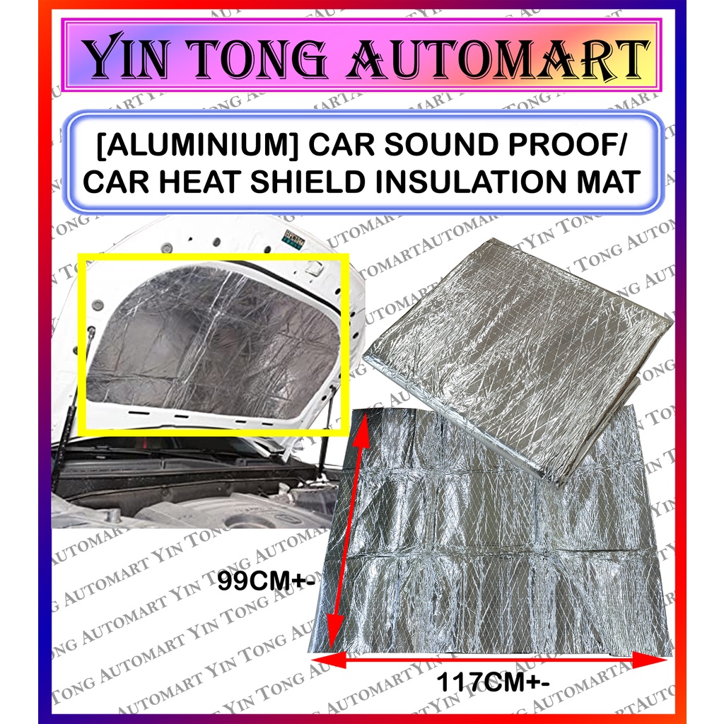 ALUMINIUM UNIVERSAL CAR FIT HEAT SHIELD INSULATION CAR BONNET ABSORB ...