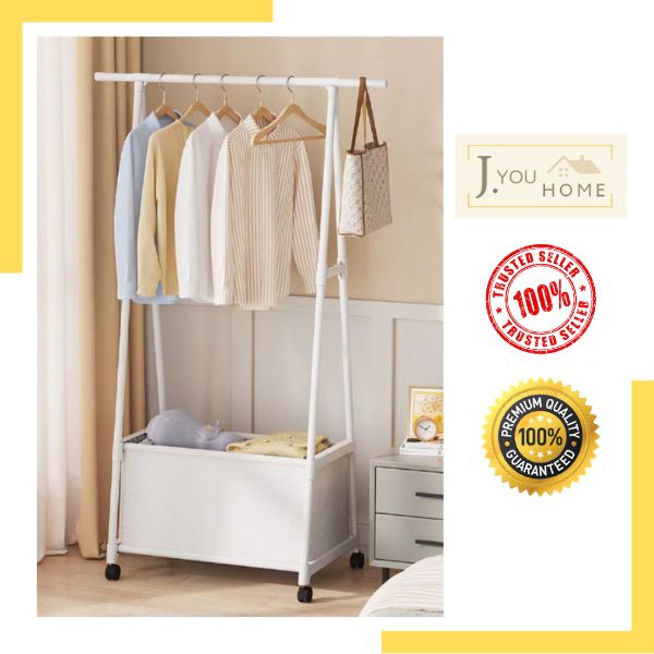 JYOUHOME Triangle DIY Multipurpose Wardrobe Clothes Rack With Wheels ...