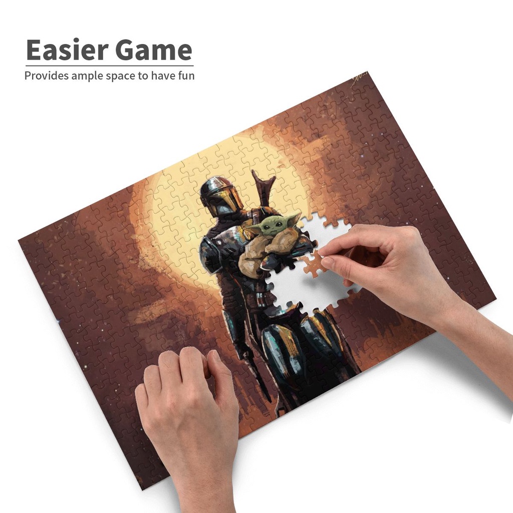 The Mandalorian Holding Baby Yoda Soft Edge Jigsaw Matching Puzzles For ...