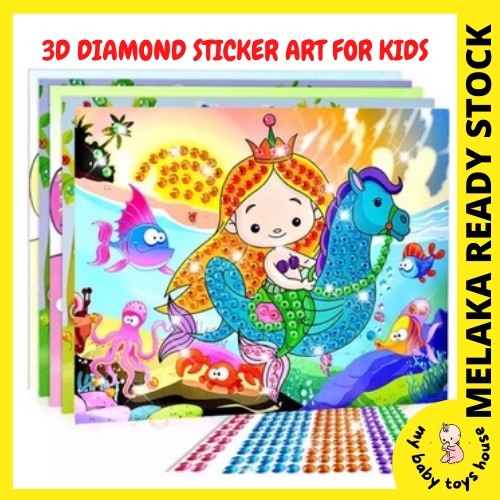 Diamond Sticker 3D Kids DIY Craft Art Crystal Diamond Goodies Birthday ...