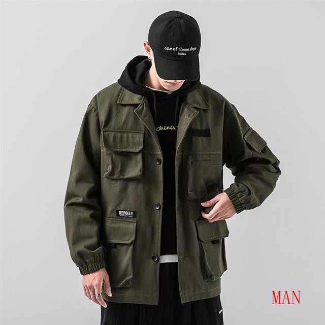 Jacket jacket men's trendy casual autumn and winter handsome tooling ...