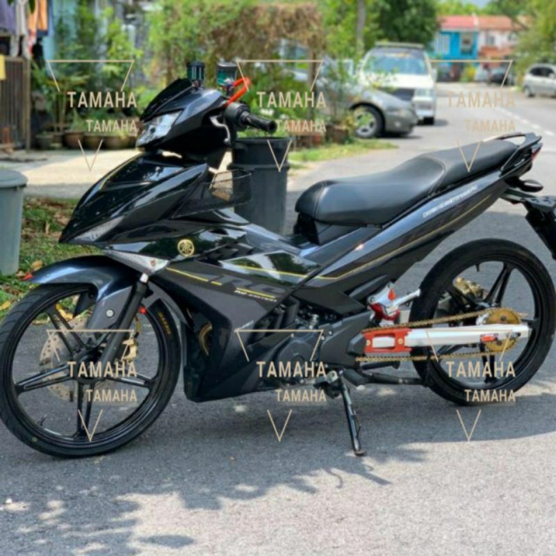 YAMAHA Y15 Y15zr V1 V2 Exciter RC 2018 Full Black hitam Cover set with free emblem | Shopee Malaysia