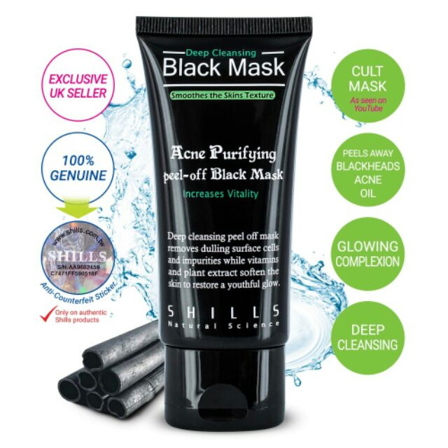 Shills black mask (original) | Shopee Malaysia