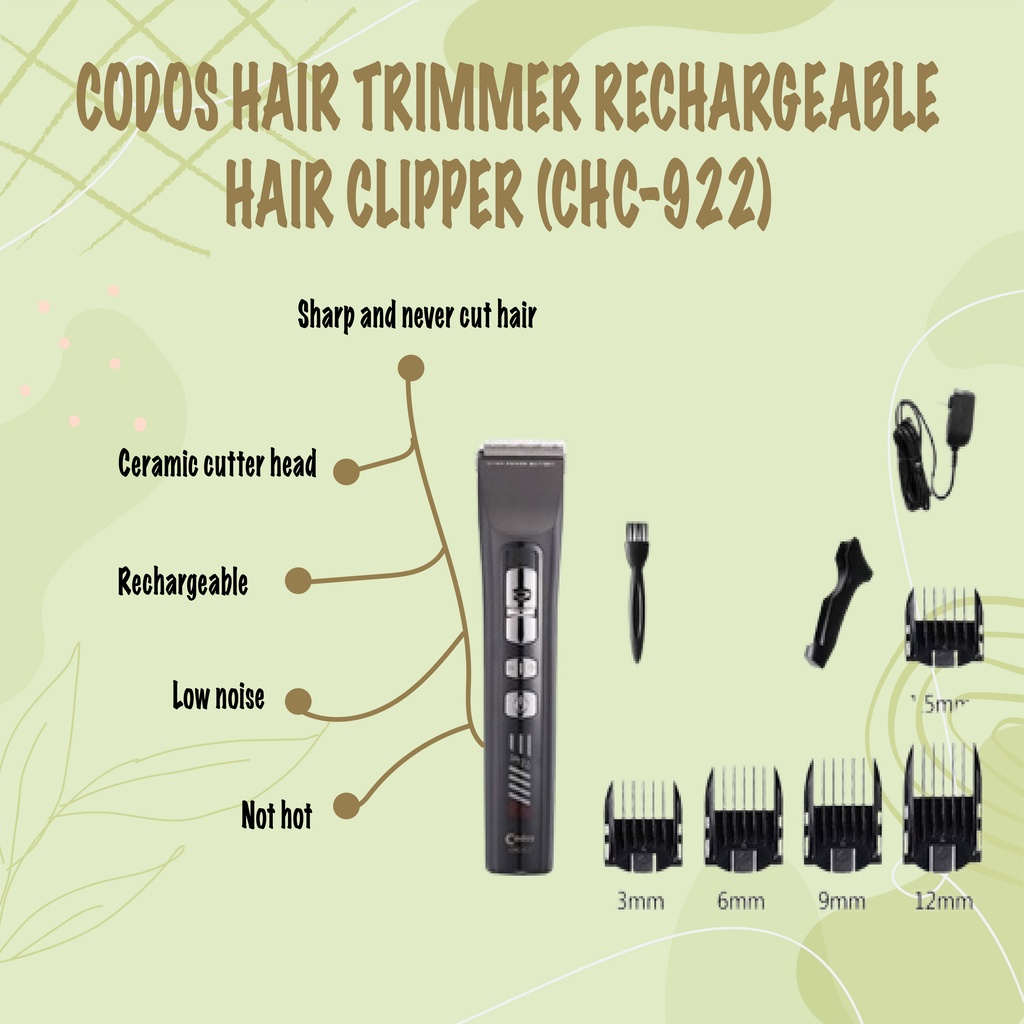 Ready Stock Codos Chc 922 Hair Trimmer Rechargeable Hair Clipper