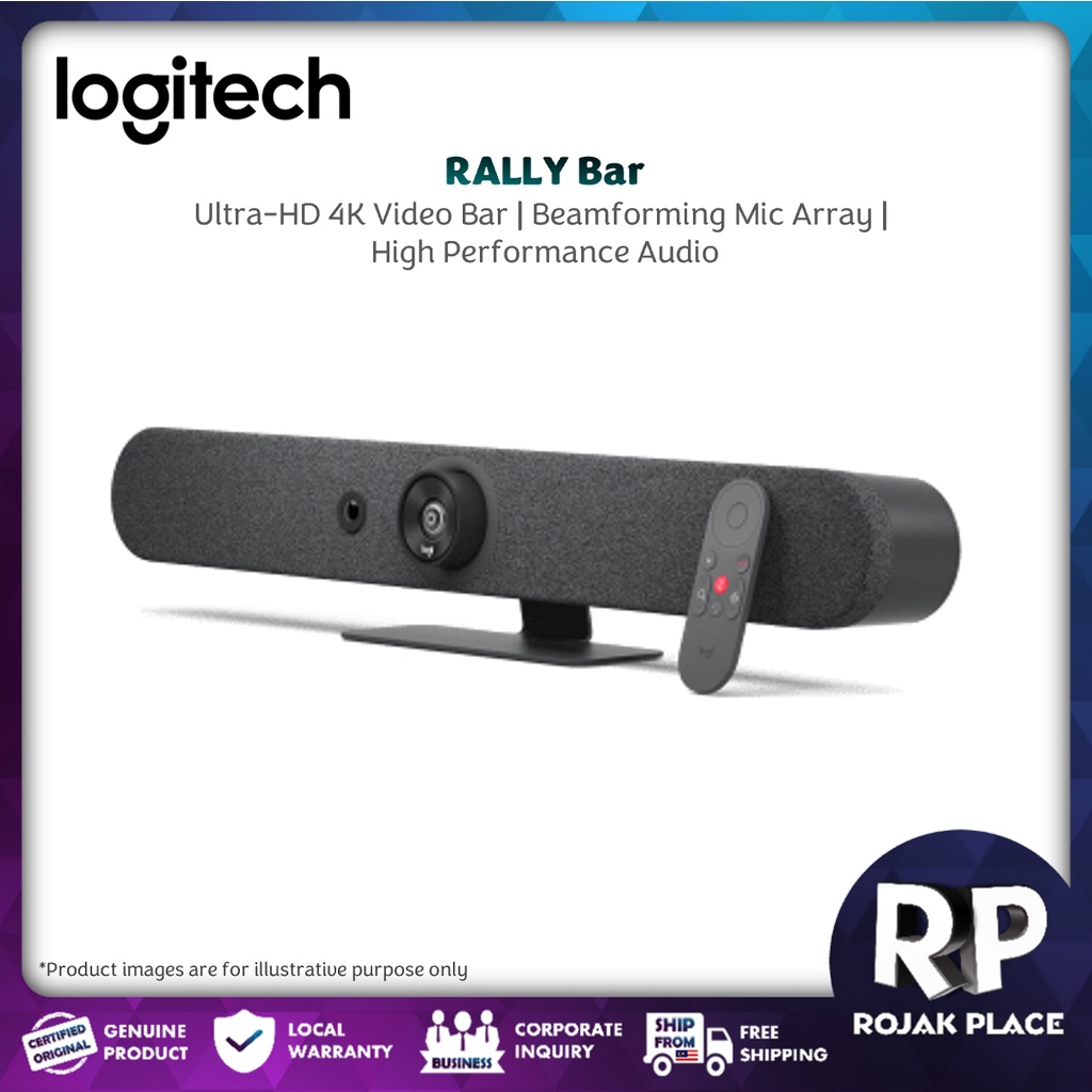 LOGITECH Rally Bar 4K Ultra HD Video Bar with Logitech Tap with Cat5e ...