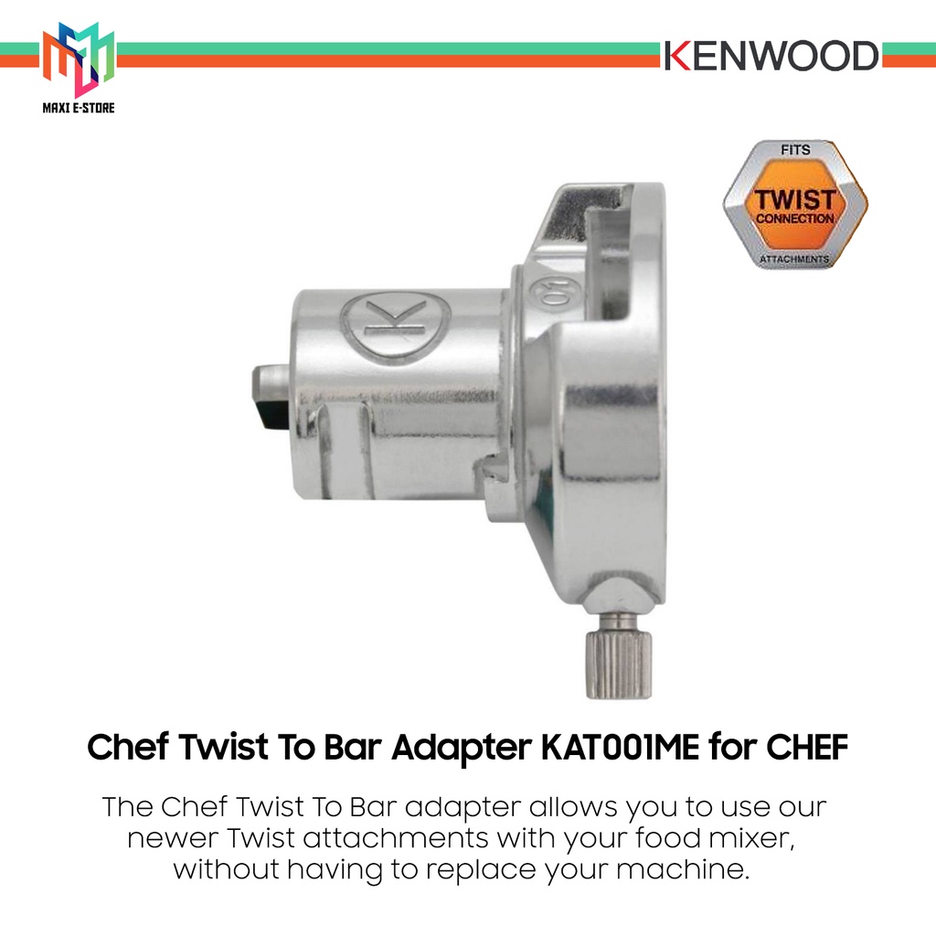 Kenwood Attachment Chef Twist To Bar Adapter KAT001ME Mixer Attachment ...