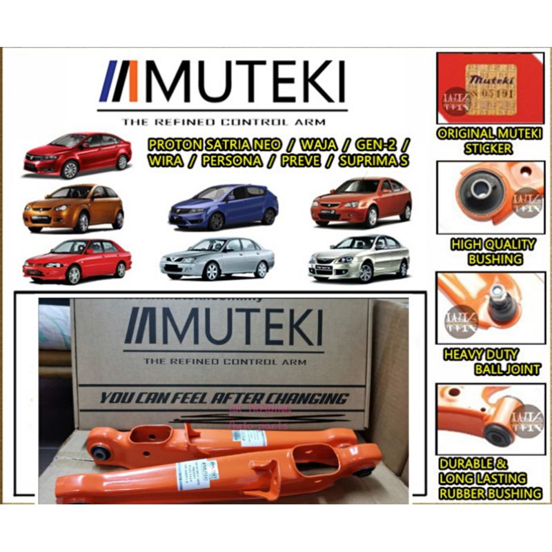 "PAIR''MUTEKI REAR LOW ARM PROTON WIRA WAJA GEN2 PERSONA SATRIA NEO ...