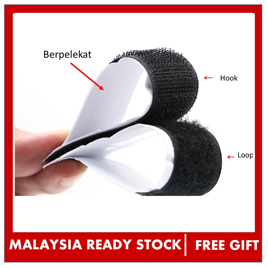 Velcro tape black 16mm (1 meter) | Shopee Malaysia