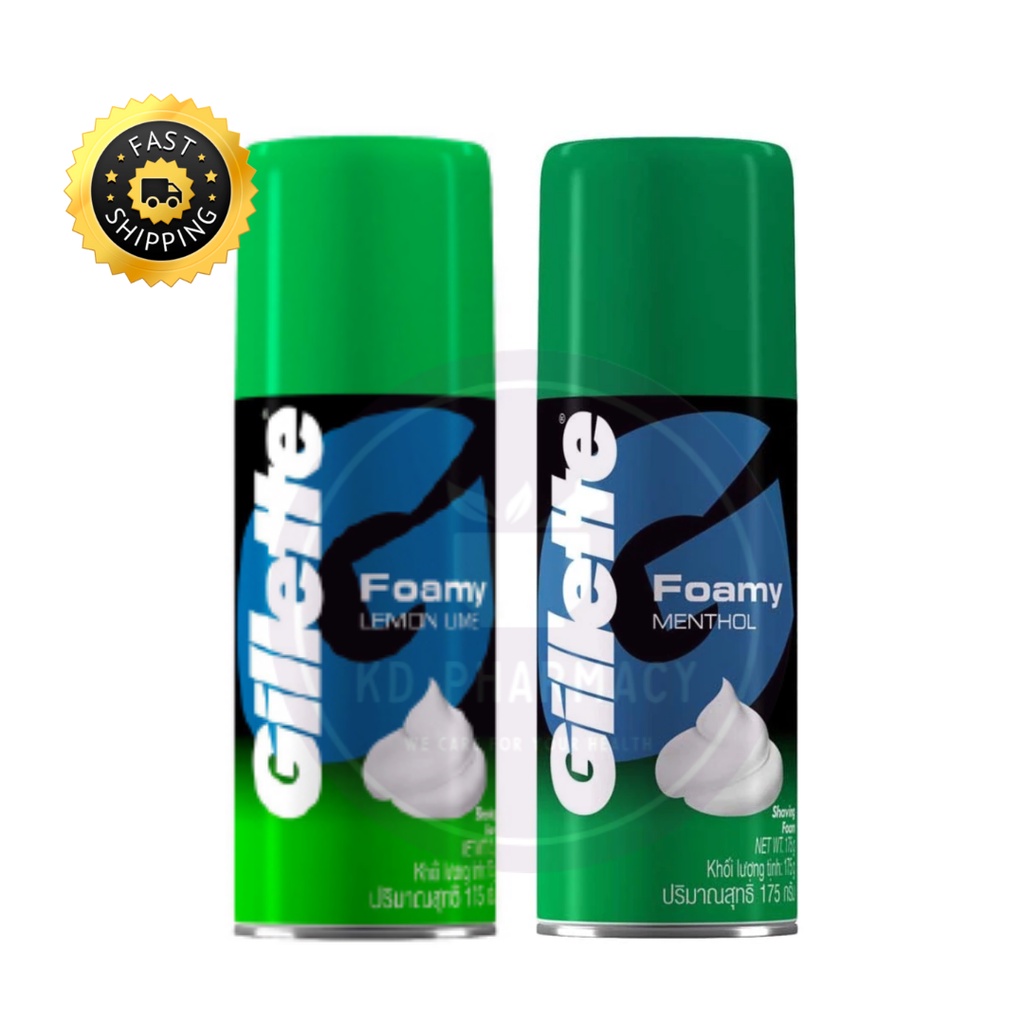 Gillette Foamy Menthol /Lime Shave Foam (175g) / Shaving foam / sabun ...