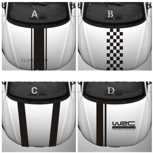WRC Racing Rally Stripe Car Sticker (4 Designs / 4 Colours) | Shopee ...