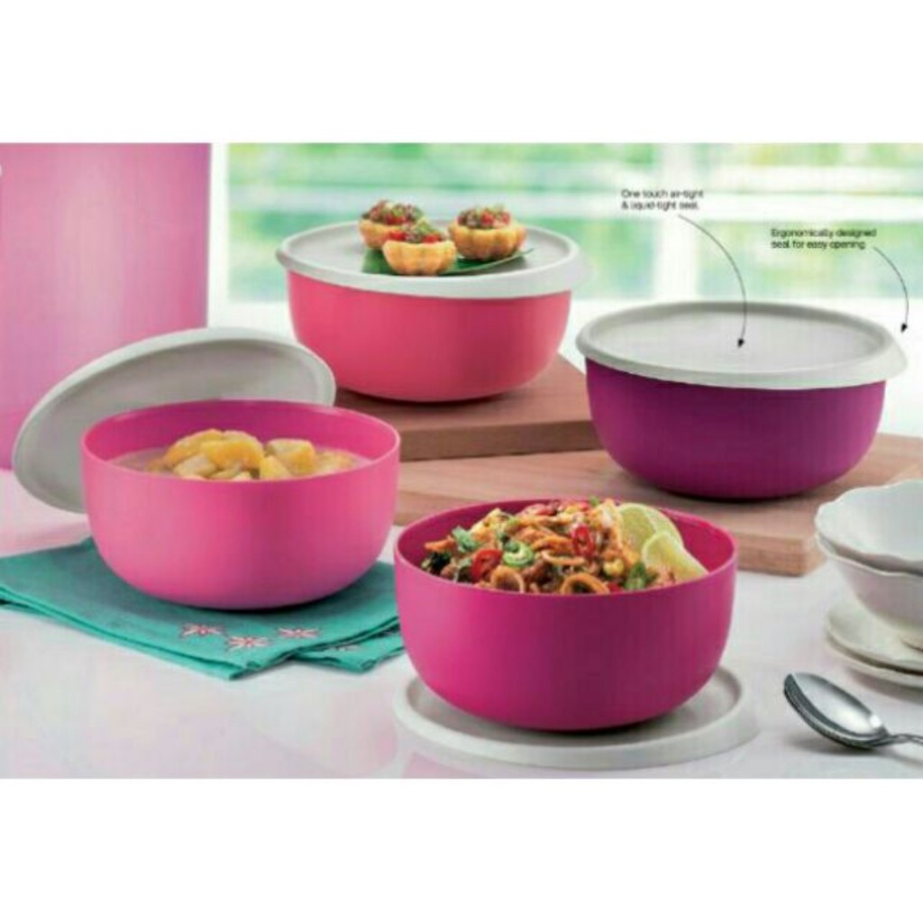 TUPPERWARE Pretty In Pink Blossom Bowl Set | Shopee Malaysia
