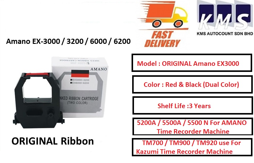 Amano Original time recorder punch card ribbon dual color ink | Shopee ...