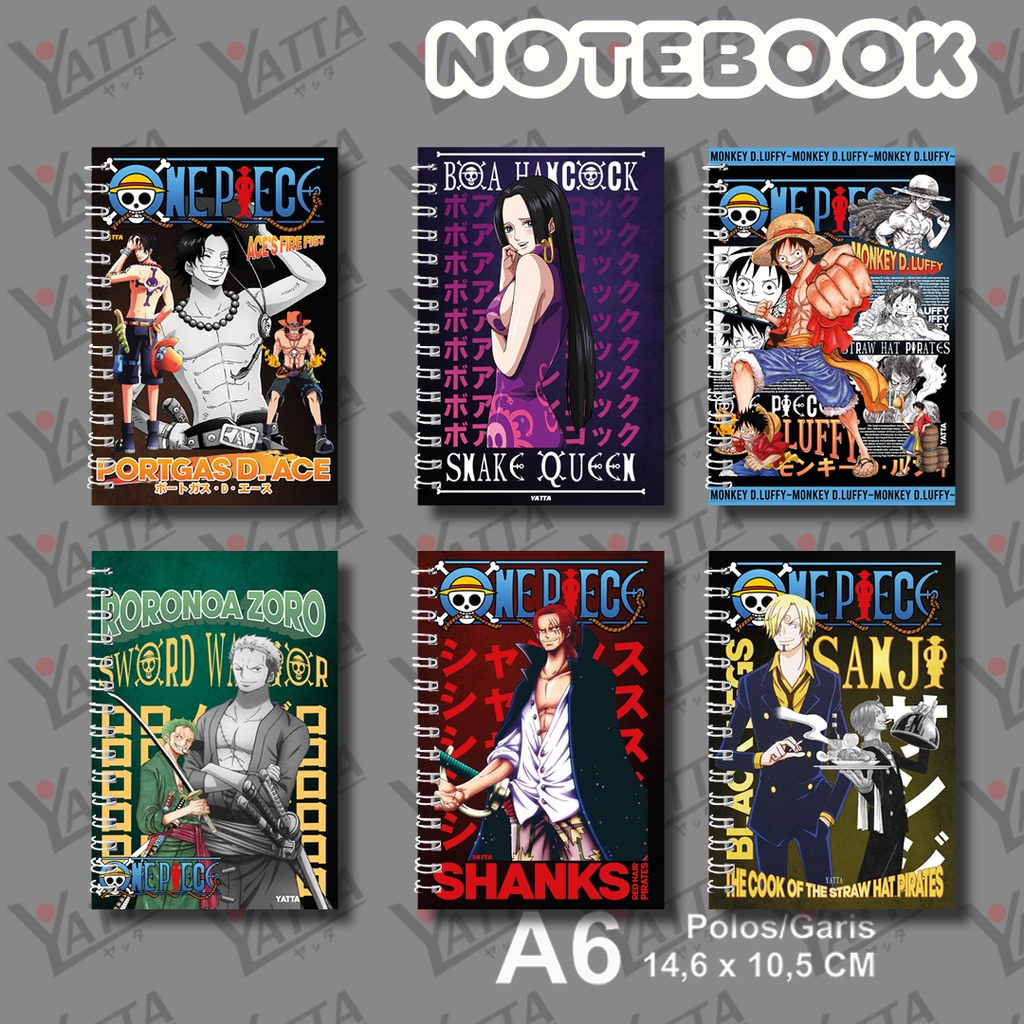 One Piece Anime Notebook Series 2 Size A6 14,6 x 10,5 cm YOTAKUSHOP ...