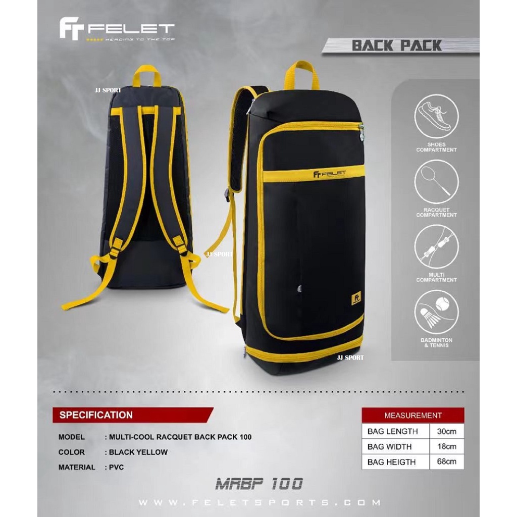 FELET Multi-Cool Racket BackPack 100 ( 100% original ) | Shopee Malaysia
