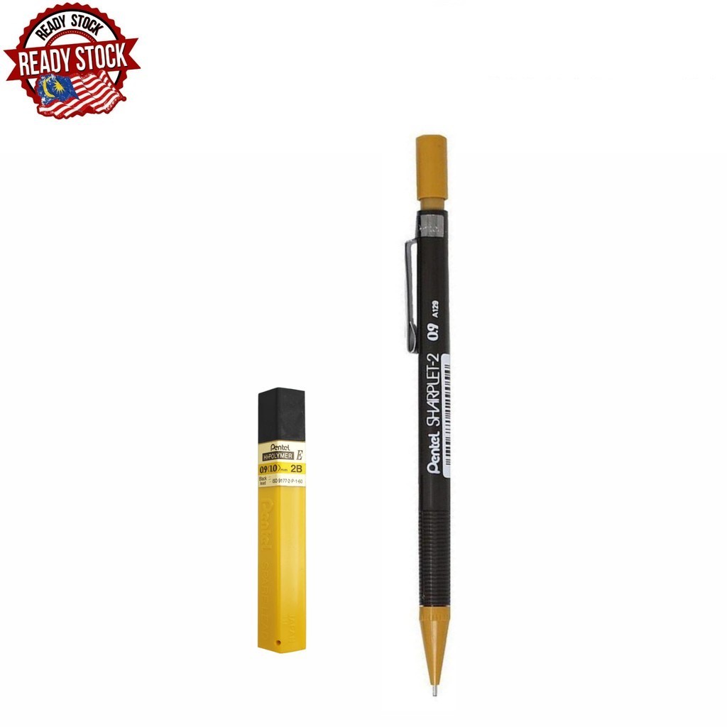 PENTEL Sharplet-2 0.9mm Mechanical Pencil A129-E / 0.9mm 2B Pencil Lead ...