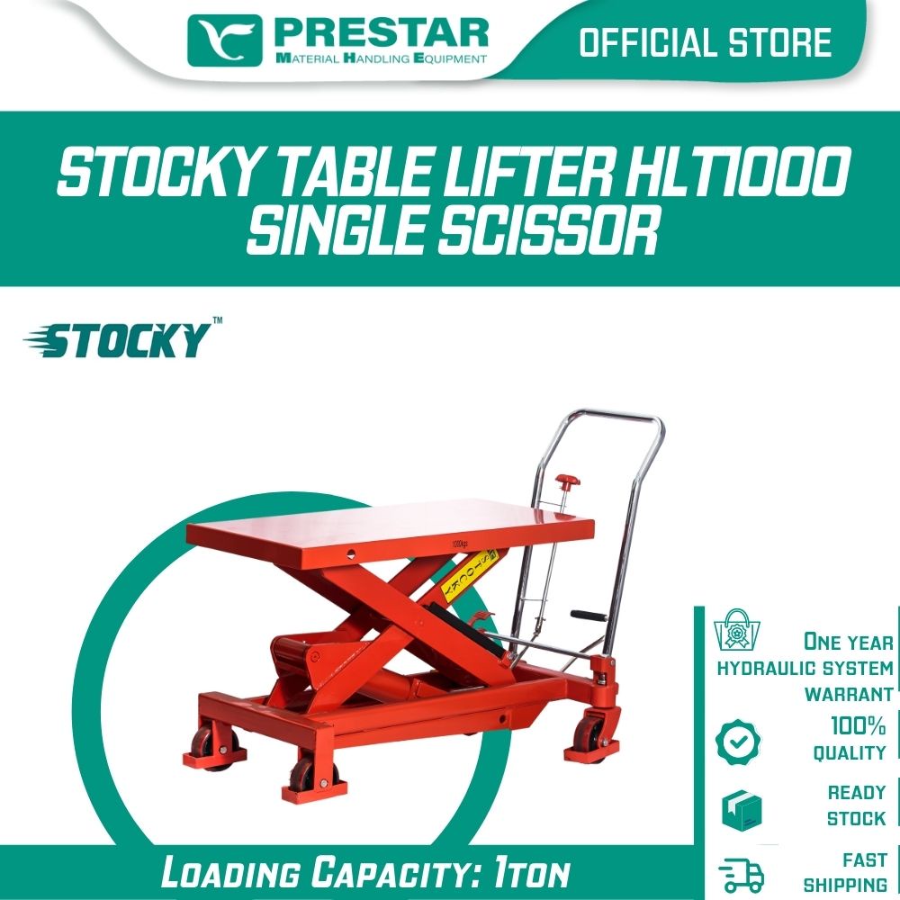 PRESTAR MHE Stocky Hydraulic Table Lifter Lifting 1000 Kgs Manual ...