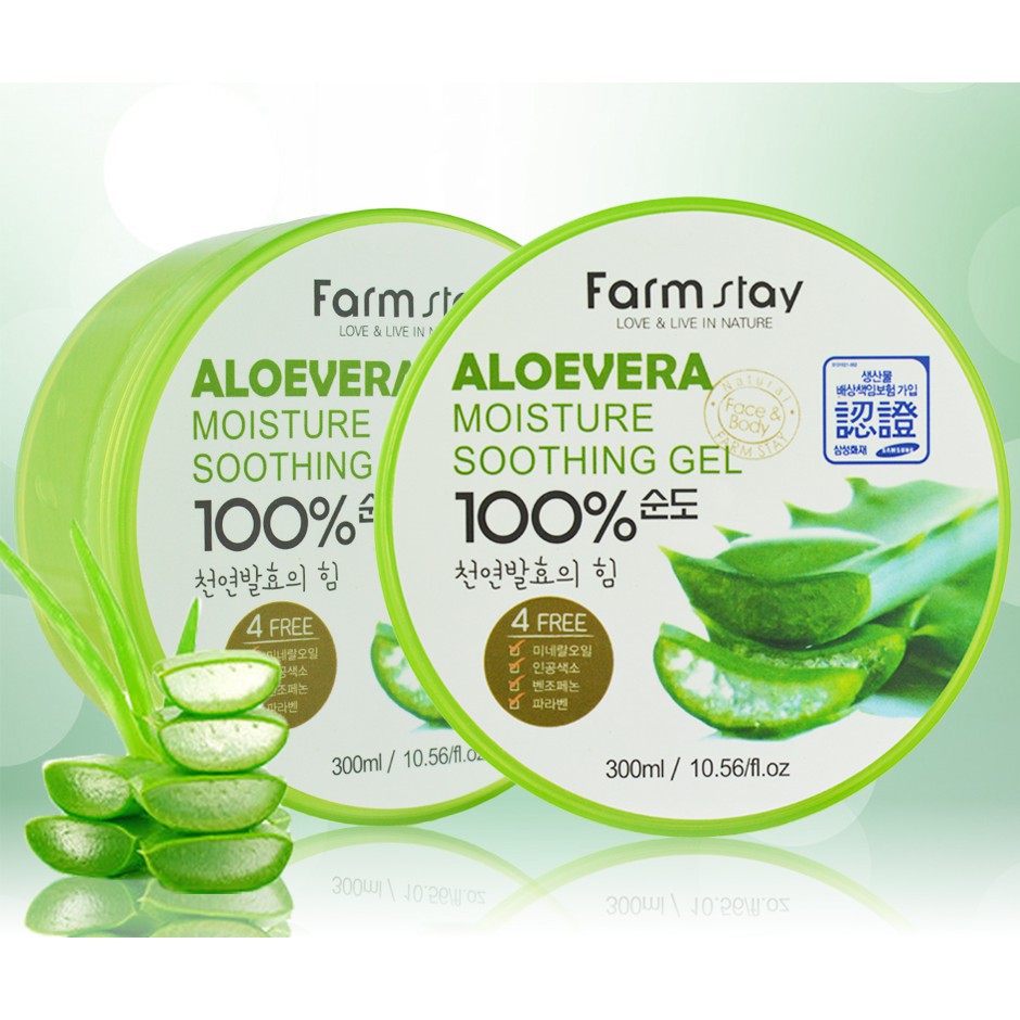 Farmstay 100% Aloe Vera Moisture Soothing Gel / Gel Alovera Farmstay ...