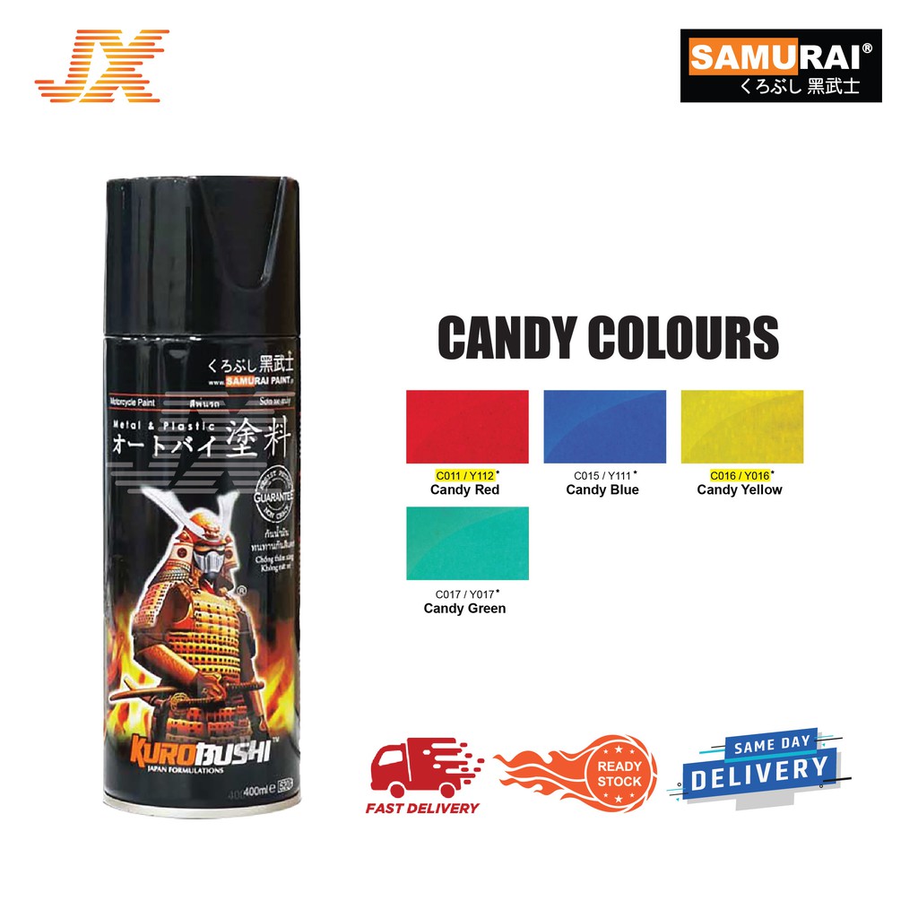 Samurai Paint Candy Colour Aerosol Spray Paint Cat Motor Cat JX DIY ...