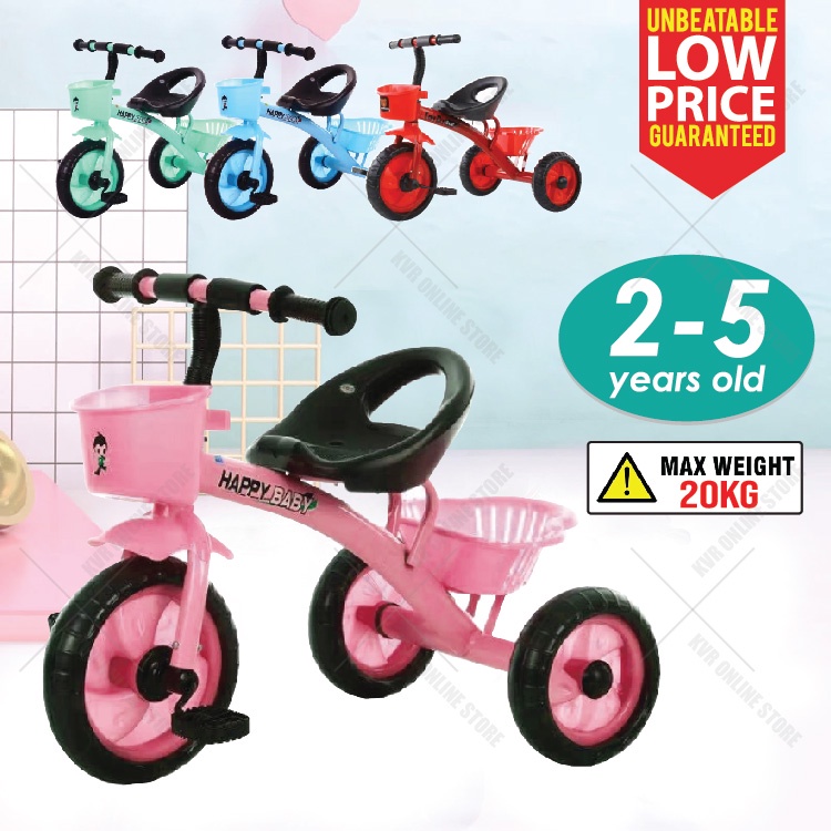 Kid Tricycle Trikes Bike Ride On Toy 3 Wheel Bell Basket 2-5 Years Old ...