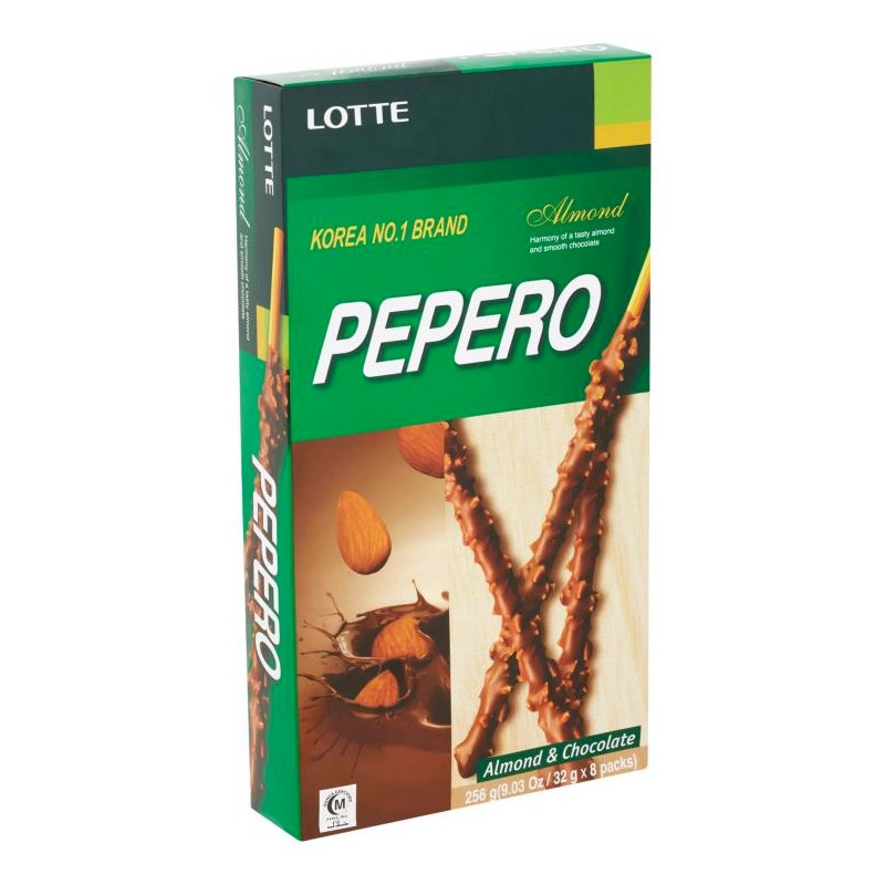 Lotte Pepero Almond & Chocolate 8mini Pack (256g) | Shopee Malaysia
