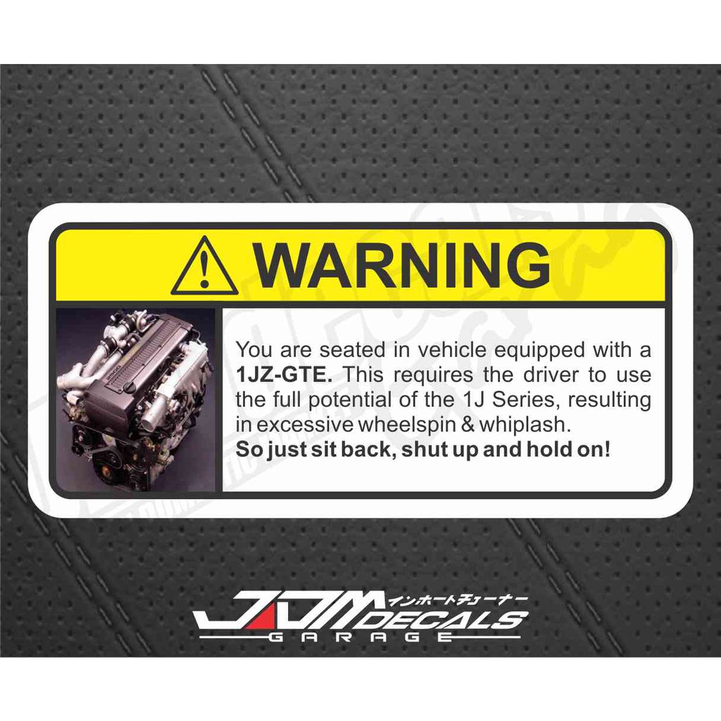 Funny Warning Sticker - 1JZ-GTE | Shopee Malaysia
