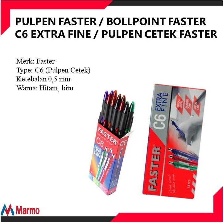 Pen FASTER C6 Contents 12pcs | Shopee Malaysia
