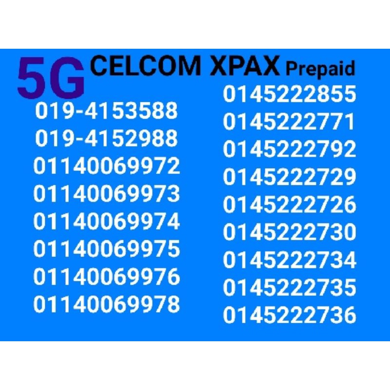 CELCOM 5G Prepaid Card VIP Number (Unlimited internet & call) | Shopee ...