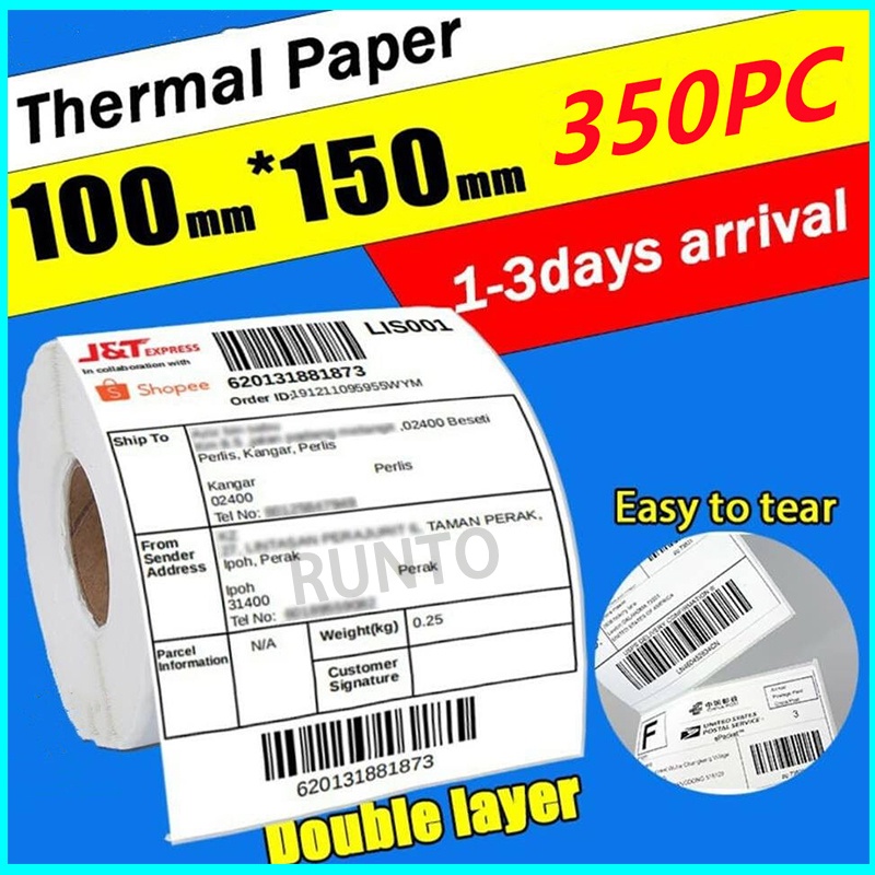 A6 Thermal Sticker Thermal Paper Shopee Waybill Shipping Label ...