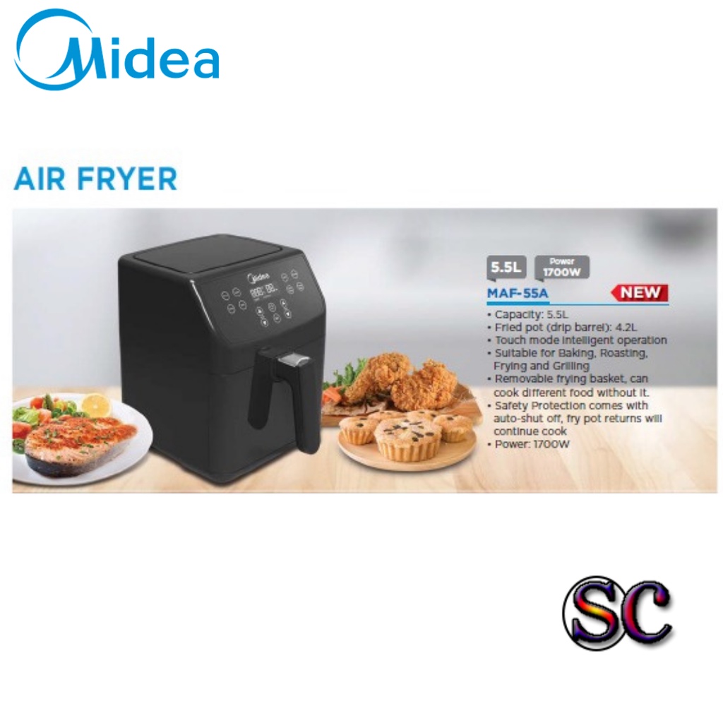 MIDEA AIR FRYER MAF-D55A (5.5L) | Shopee Malaysia