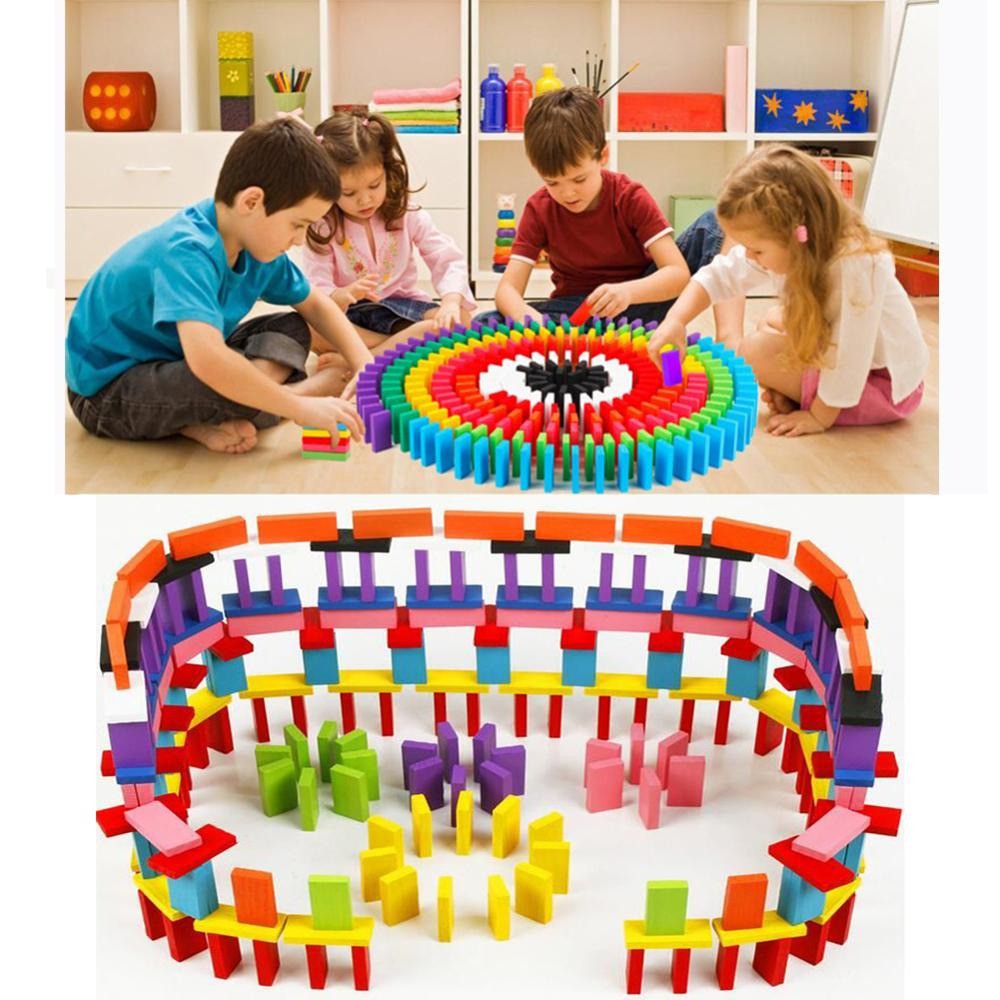 Domino Block Block Toy Stacking Domino Chain Reaction Blocks | Shopee ...