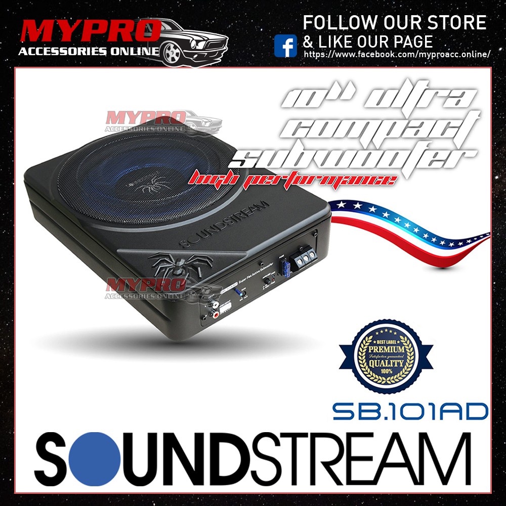 SOUNDSTREAM 10 inch SUPER FLAT ACTIVE SUBWOOFER SB.101AD | Shopee Malaysia