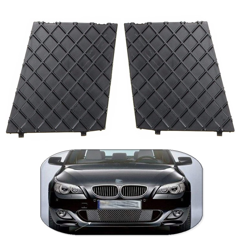 Black Left+Right Car Front Bumper Lower Mesh Grill Plate Trim Cover For ...