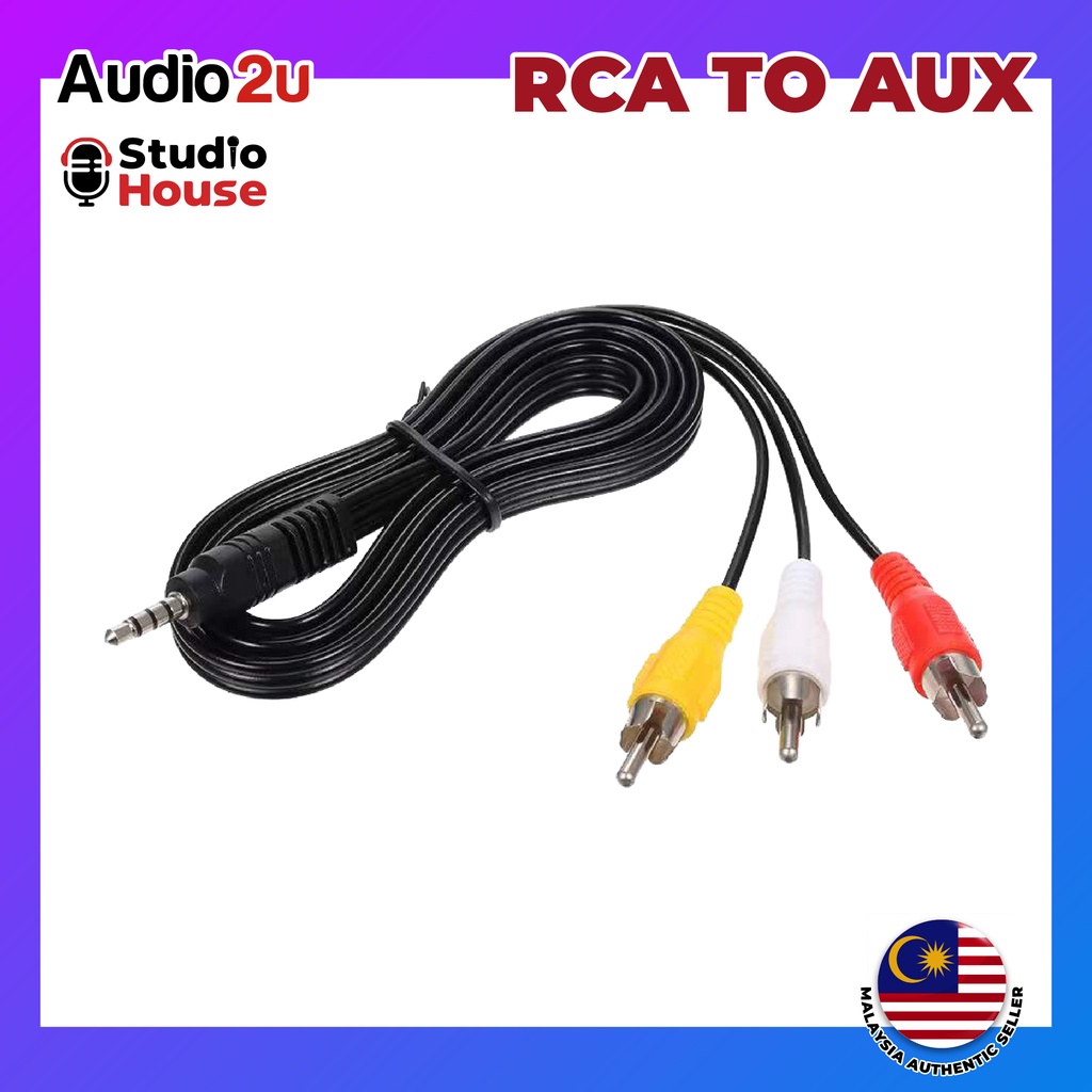 RCA to AUX 3.5mm Cable (3 meters) | Shopee Malaysia