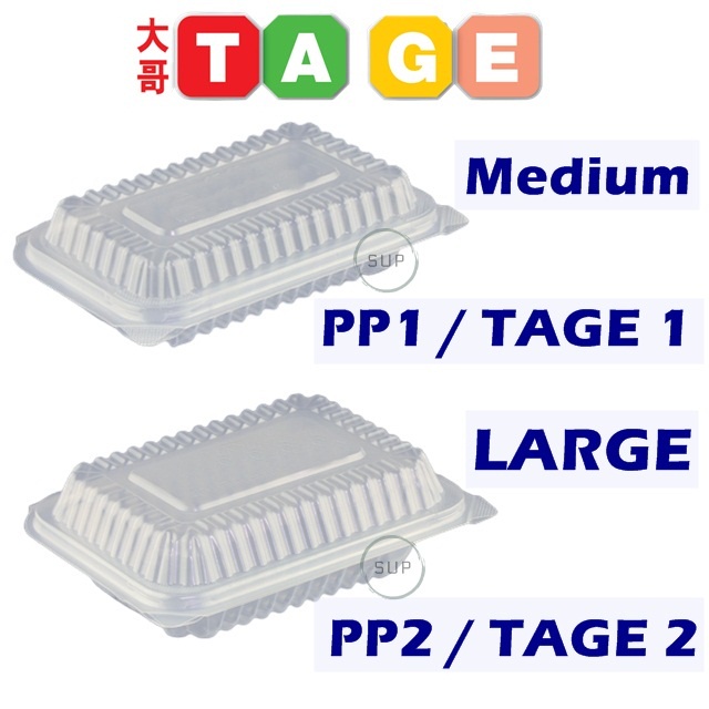 TAGE PP Lunch Box / Disposable Plastic Tapau Food Box /Kotak Bungkus ...